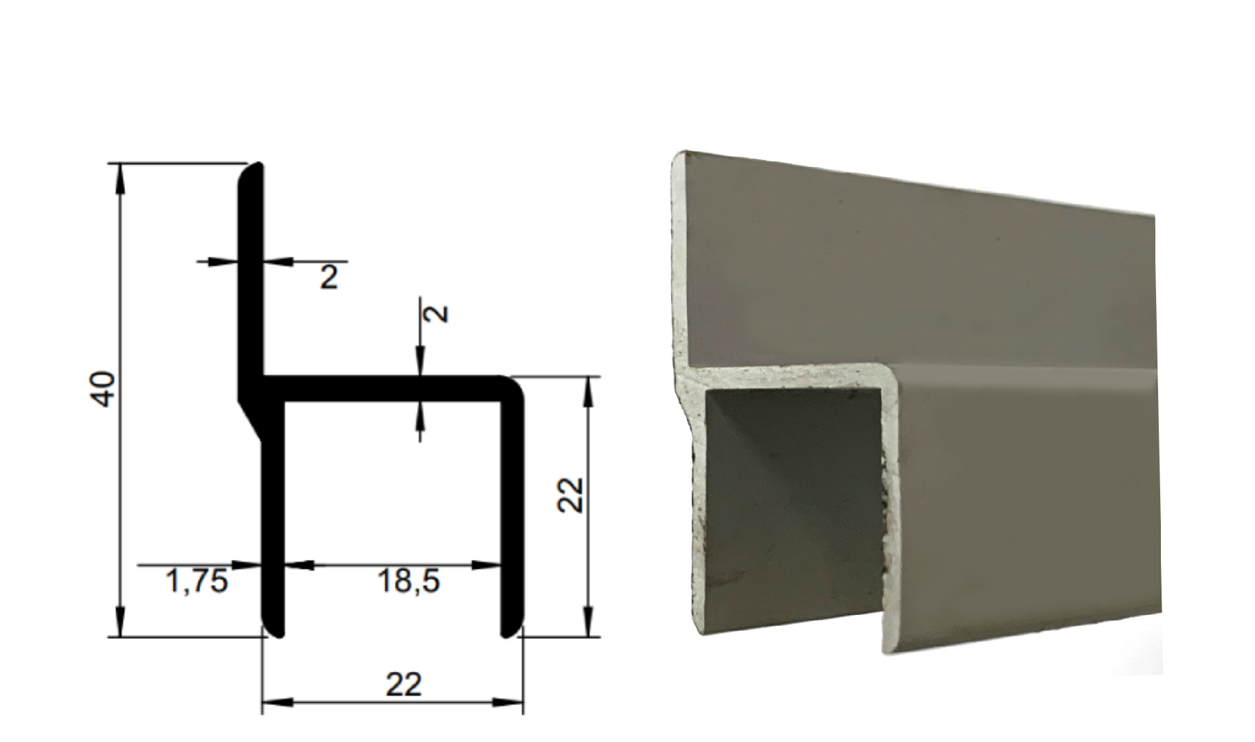 PROFILS ALUMINIUM h ANODISES